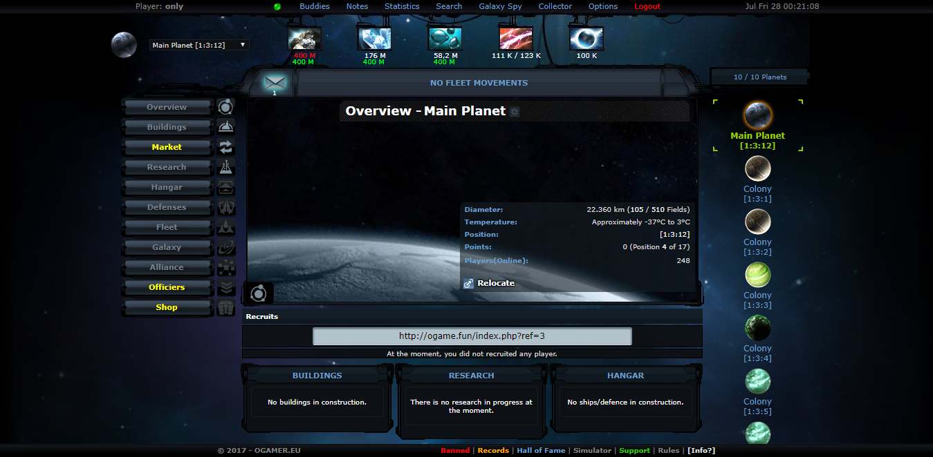 OGame.Fun - Online Browser Space Game - Global OGame